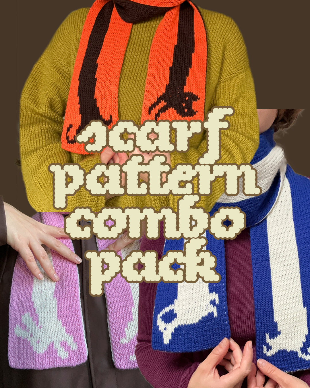 Scarf Knitting Patterns Sausage Dog, Cat, Bunny by devout hand