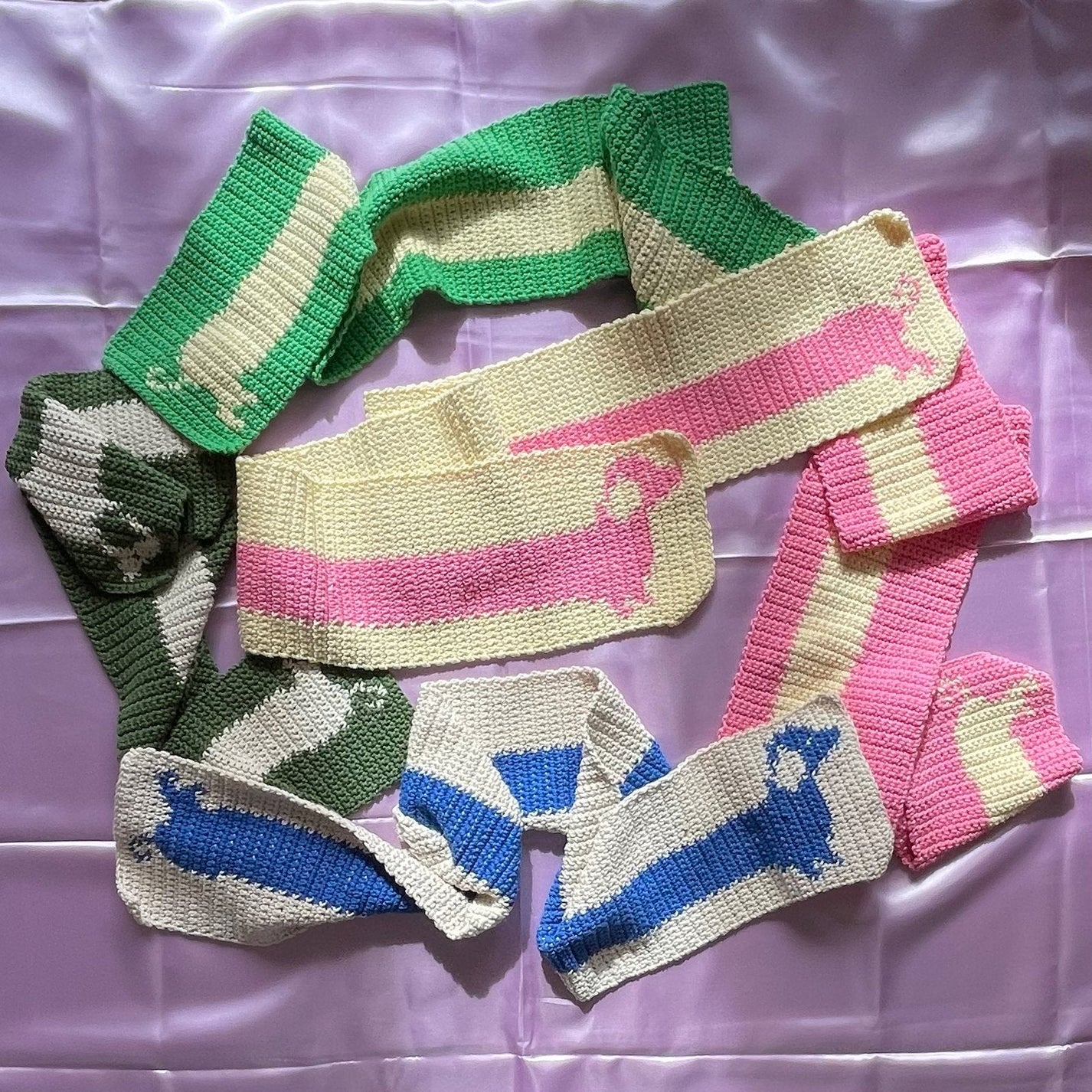 Custom Handmade Scarf Sausage Dog Design by devout hand